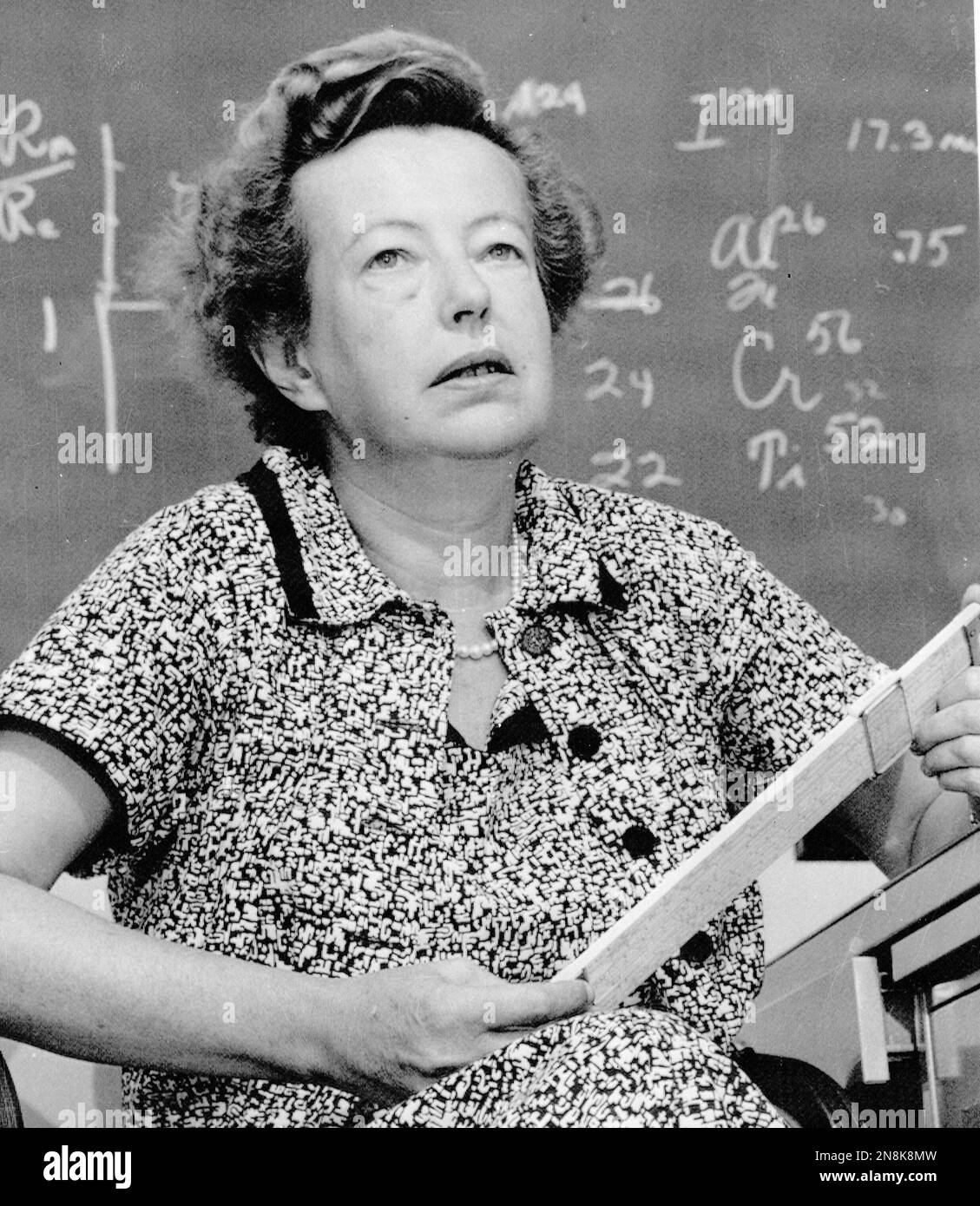 Dr. Marie Goeppert-Mayer is shown in San Diego, Calif., Nov. 5, 1963 ...