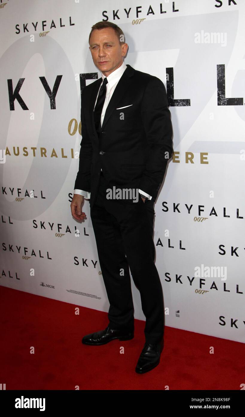 Actor Daniel Craig poses for a photo as he arrives for the premiere of ...