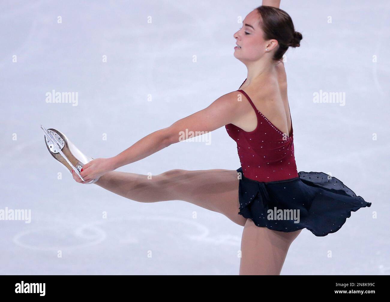 Elena Glebova of Estonia performs in the Ladies Short program of the ...