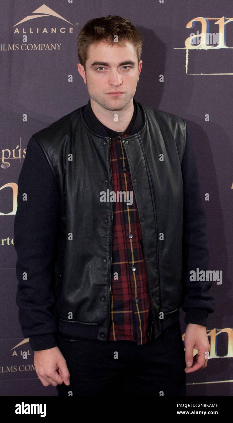 British actor Robert Pattinson poses during a photo call for the film ...