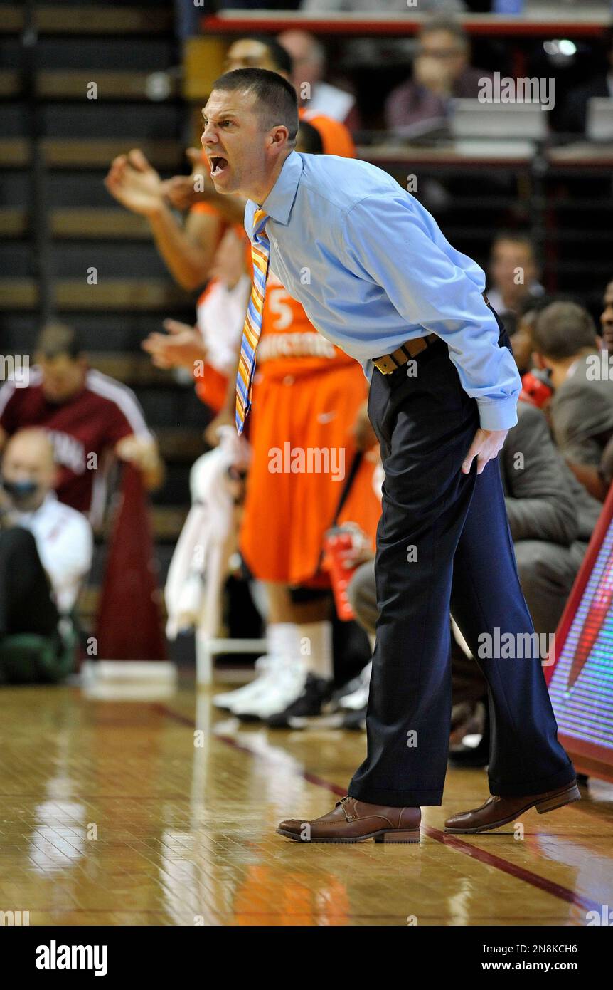 Sam Houston State head coach Jason Hooten yells to his team during the ...