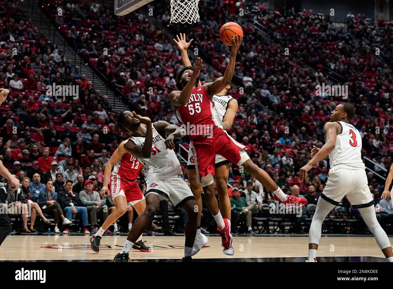 UNLV guard EJ Harkless (55) shoots during the second half of an NCAA ...