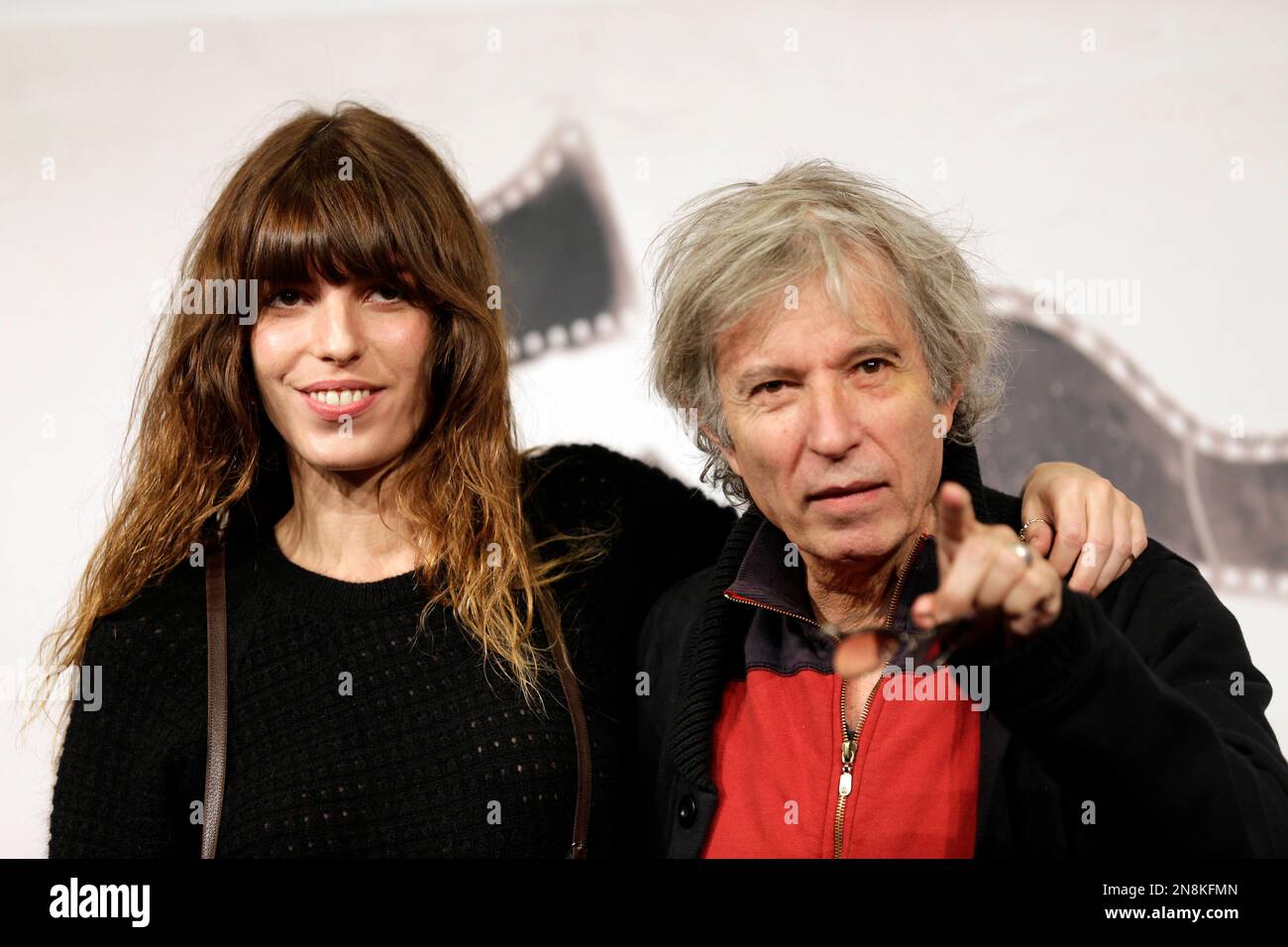 Actress Lou Doillon, left, and her father director Jacques Doillon pose ...