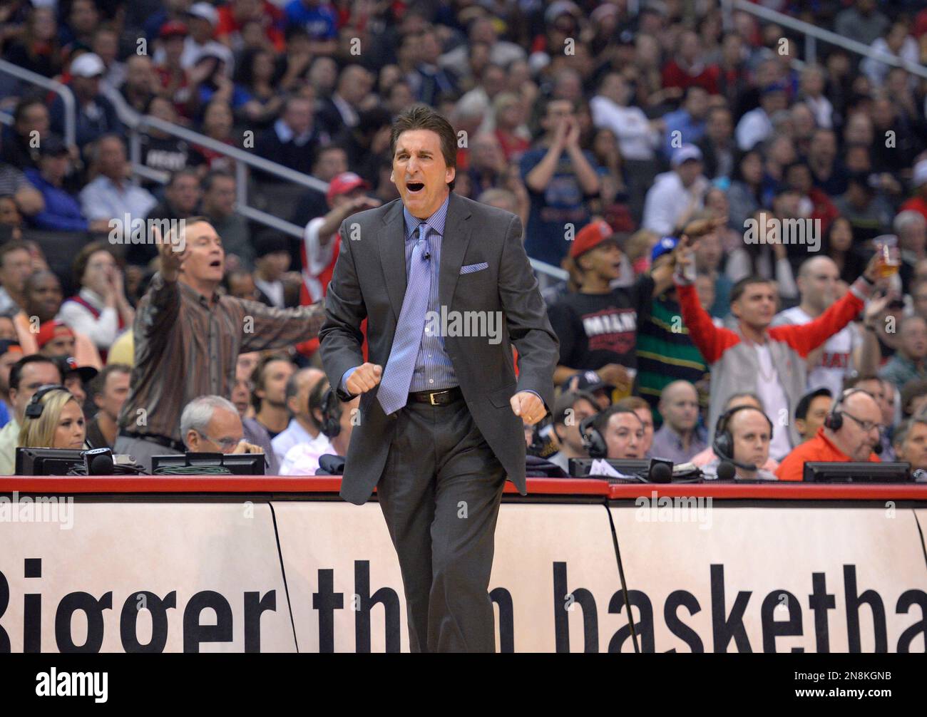 Los Angeles Clippers head coach Vinny Del Negro reacts during the first ...