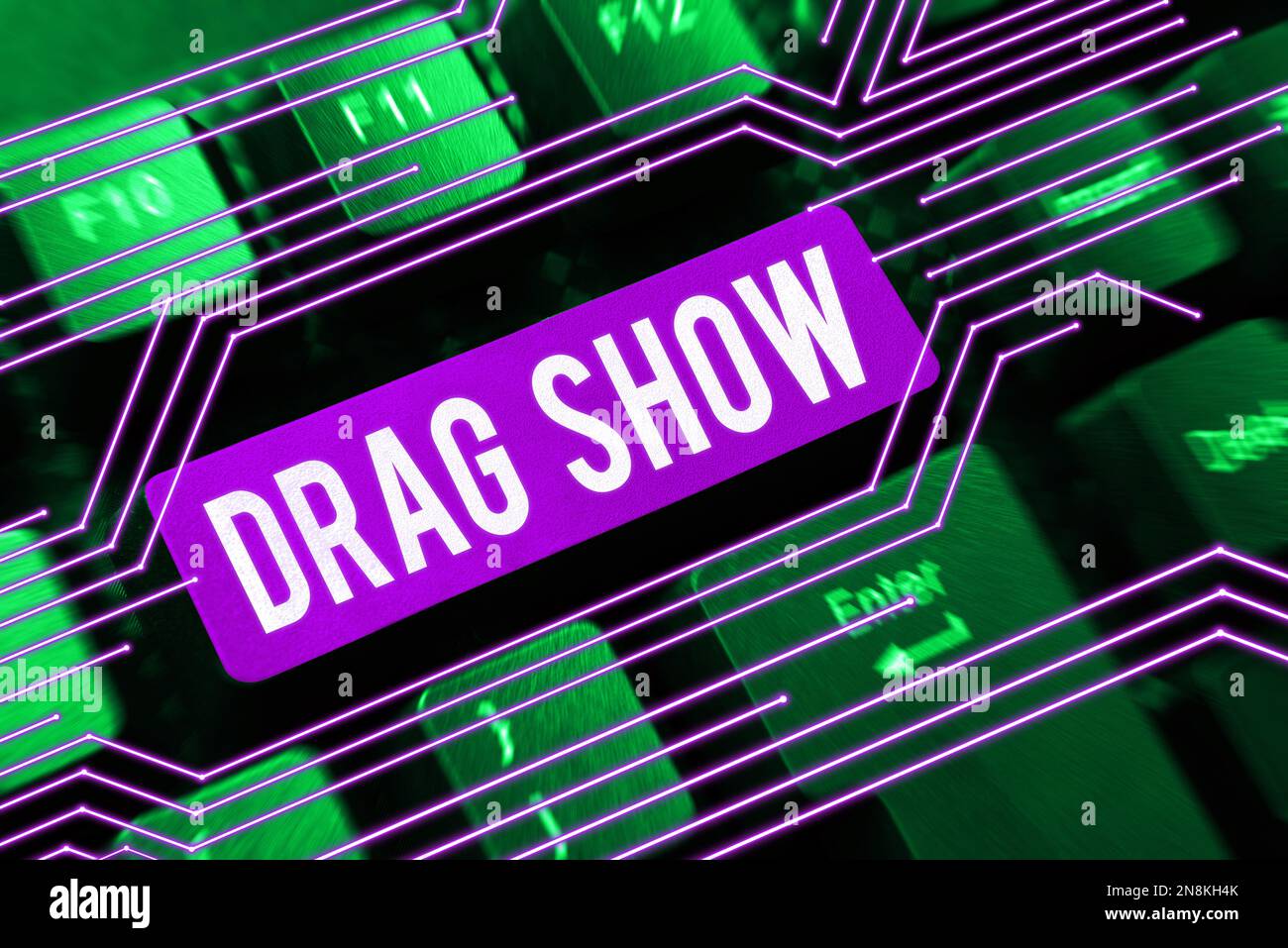 Hand writing sign Drag Show. Concept meaning competitive event where ...