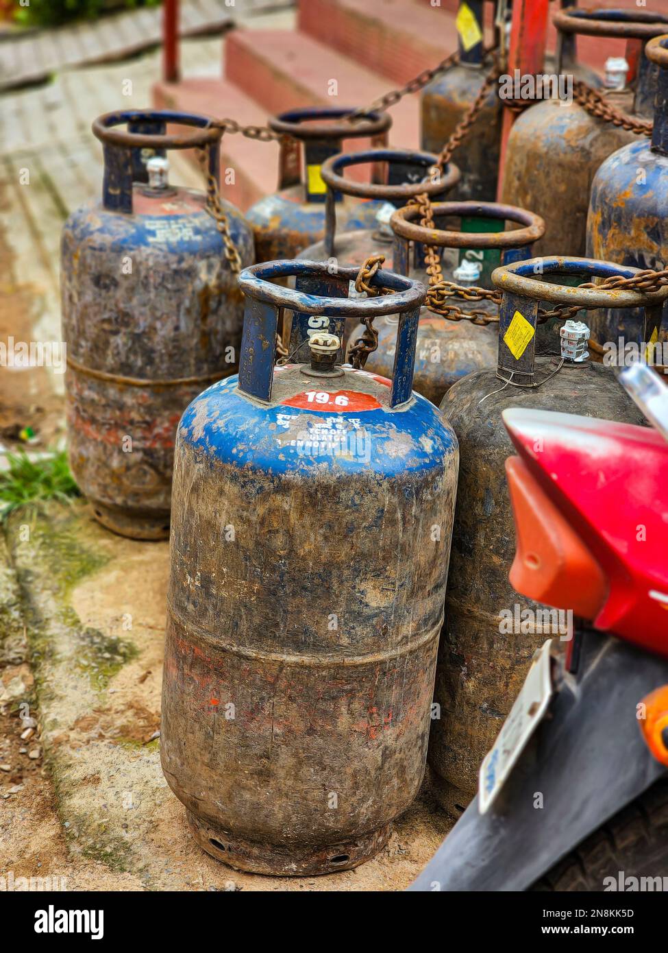 Old gas cylinders hi-res stock photography and images - Alamy