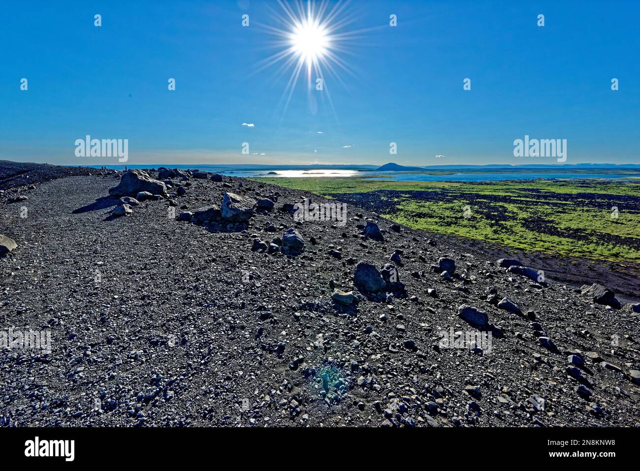 Hverfjall volcanic crater near lake Myvatn in Iceland, one of the ...