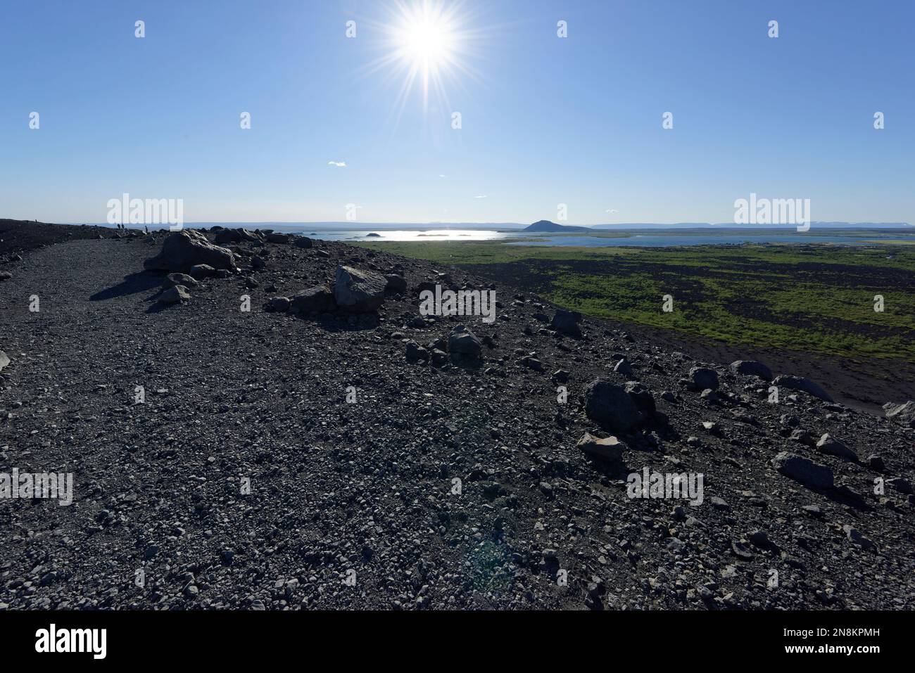 Hverfjall volcanic crater near lake Myvatn in Iceland, one of the ...