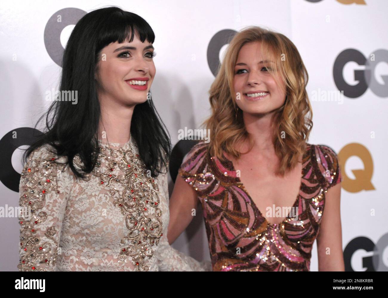 Krysten Ritter and Emily VanCamp attend the GQ "Men Of The Year" party ...
