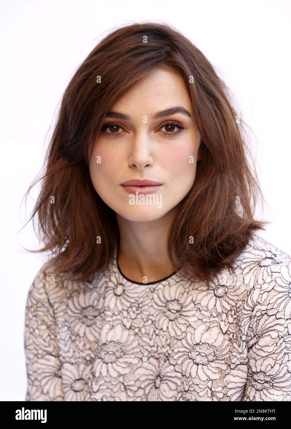 Actress Keira Knightley, from the film "Anna Karenina", poses for a ...