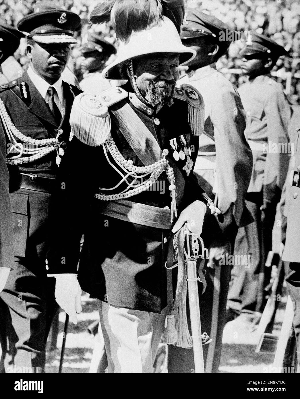 King Sobhuza II of Swaziland, the world's longest-ruling king, is shown ...