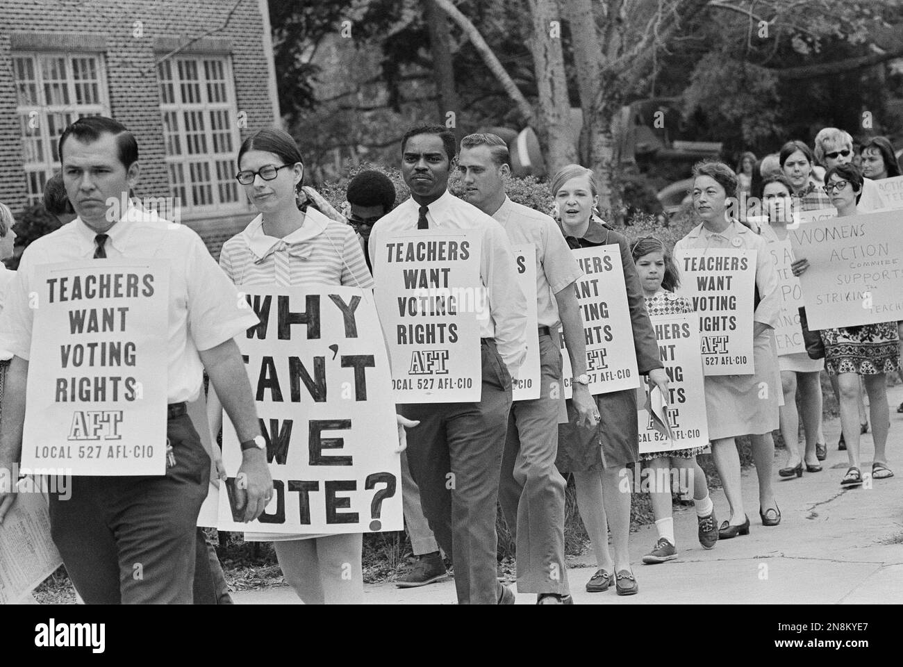 Teachers picket in front of Fortier High School in New Orleans, LA, on ...