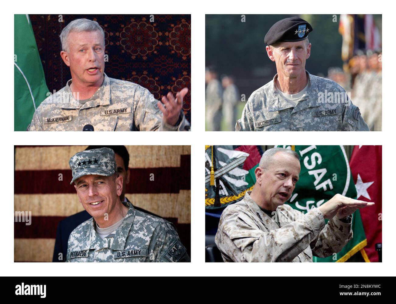 This combination of file photos from 2008-2012 shows, top row from left ...