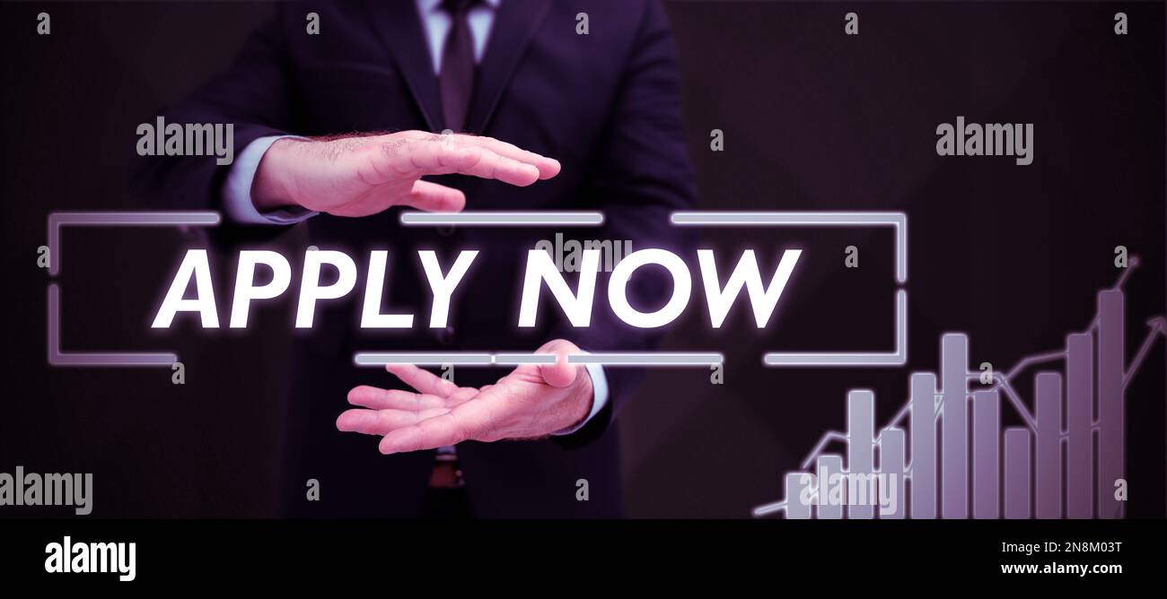 Conceptual display Apply Now. Internet Concept urging everybody to send ...