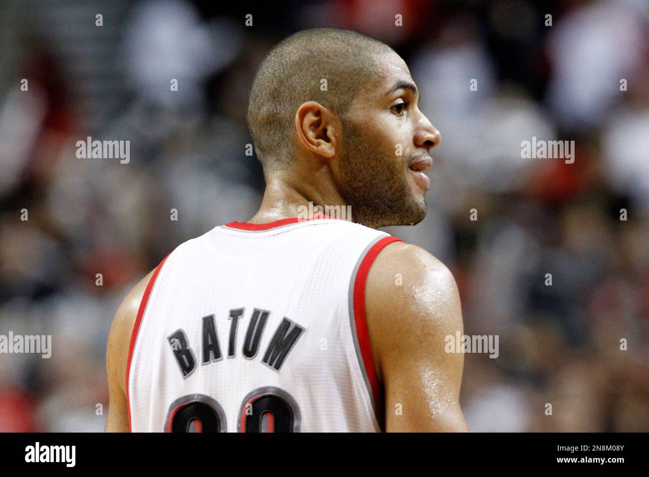 Portland Trail Blazers forward Nicolas Batum, from France, is shown ...