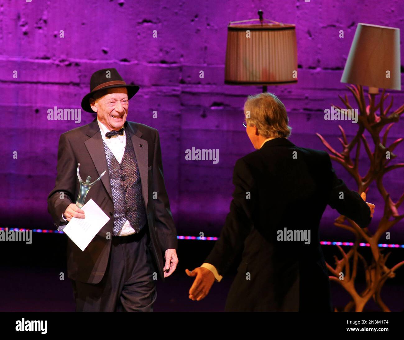 From left, Alan Mandell, Lead Actor in a Play for his role as Estragon ...