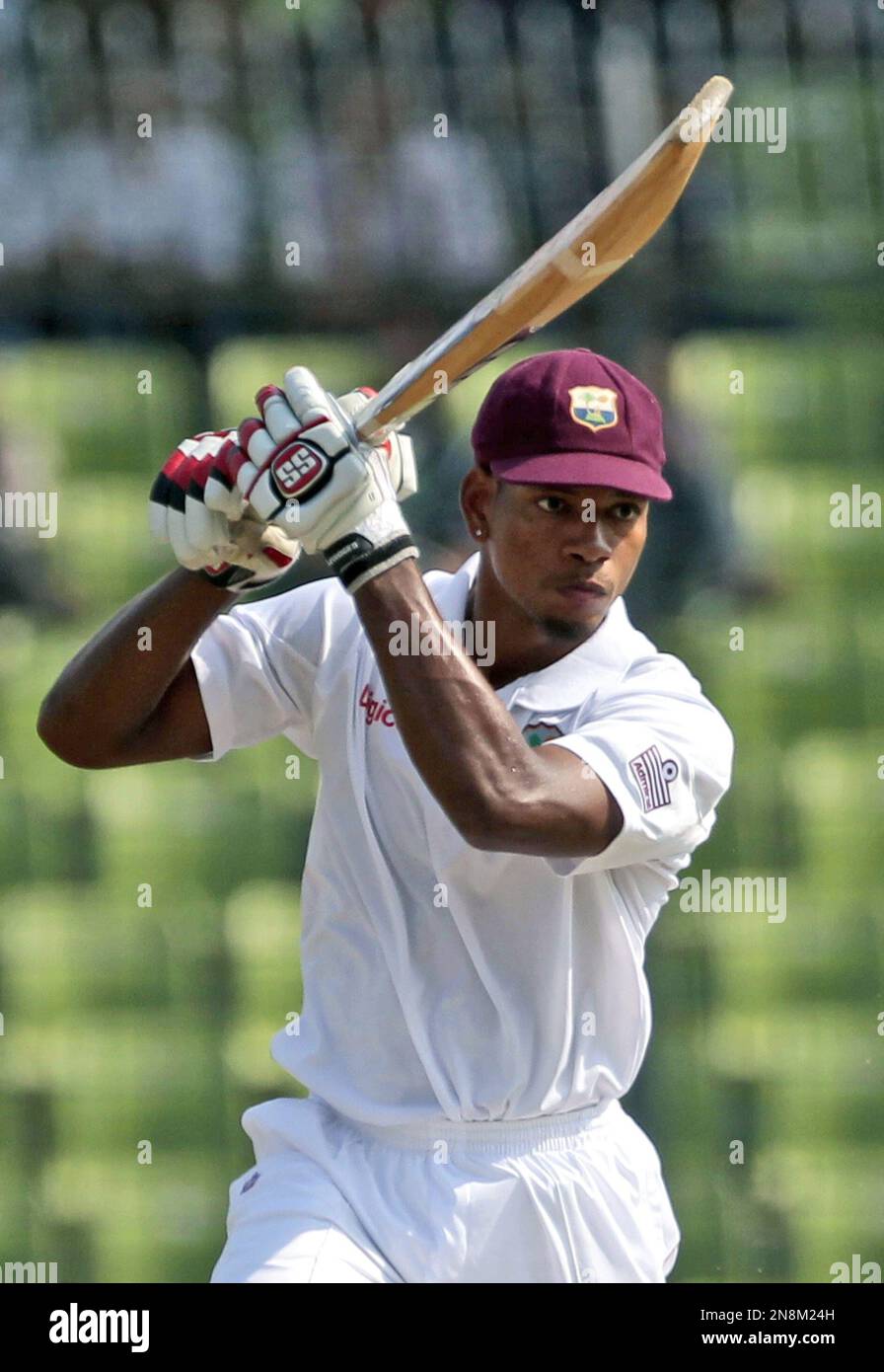 West Indies' Kieran Powell bats during the first day of the first ...