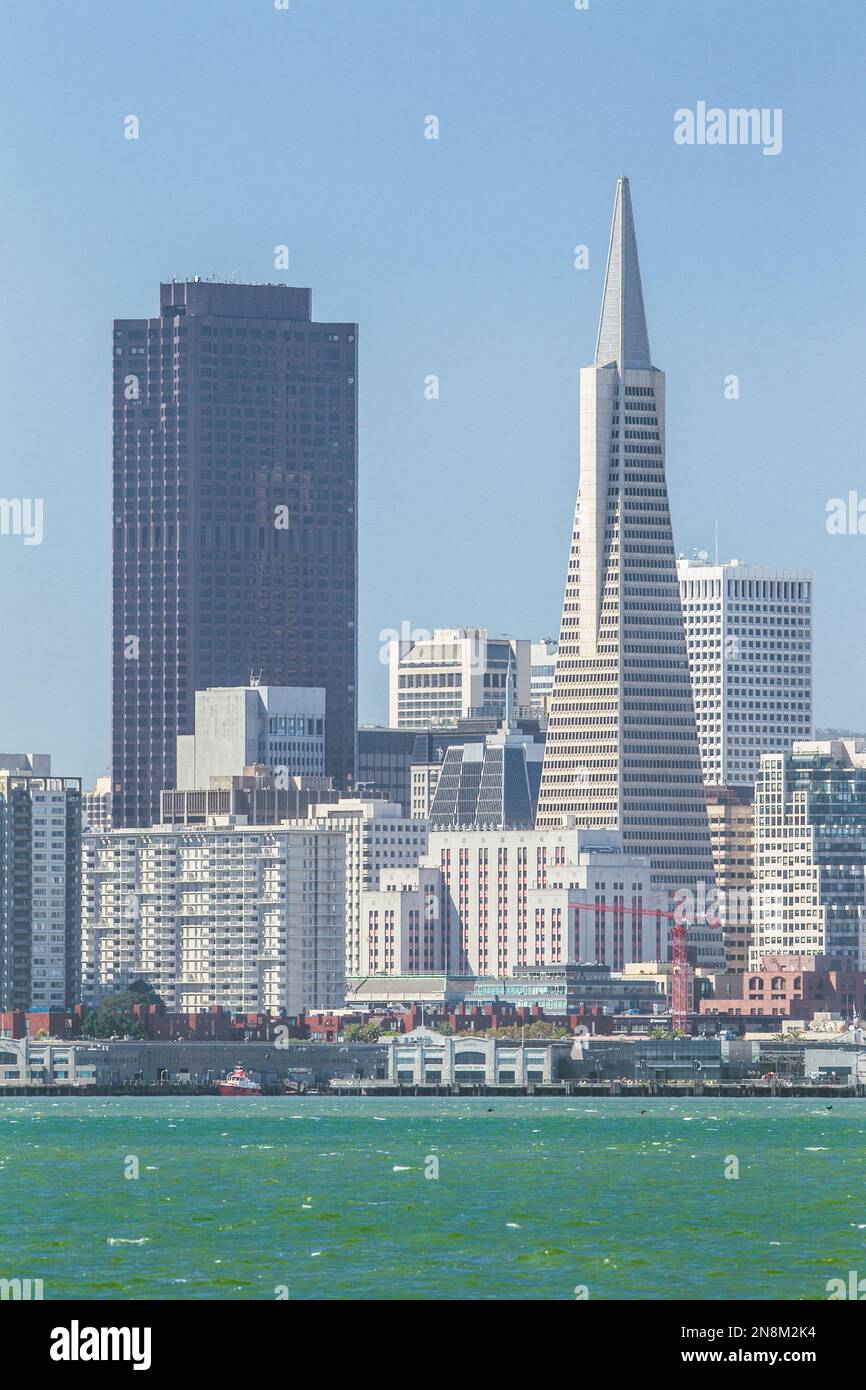 The city skyline of San Francisco, California, USA, including the ...