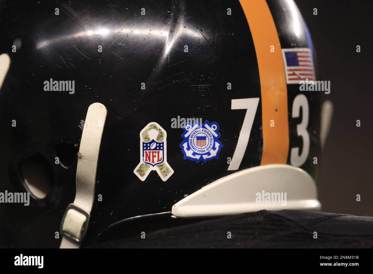 Pittsburgh Steelers guard Ramon Foster (73) wears an NFL Salute to ...