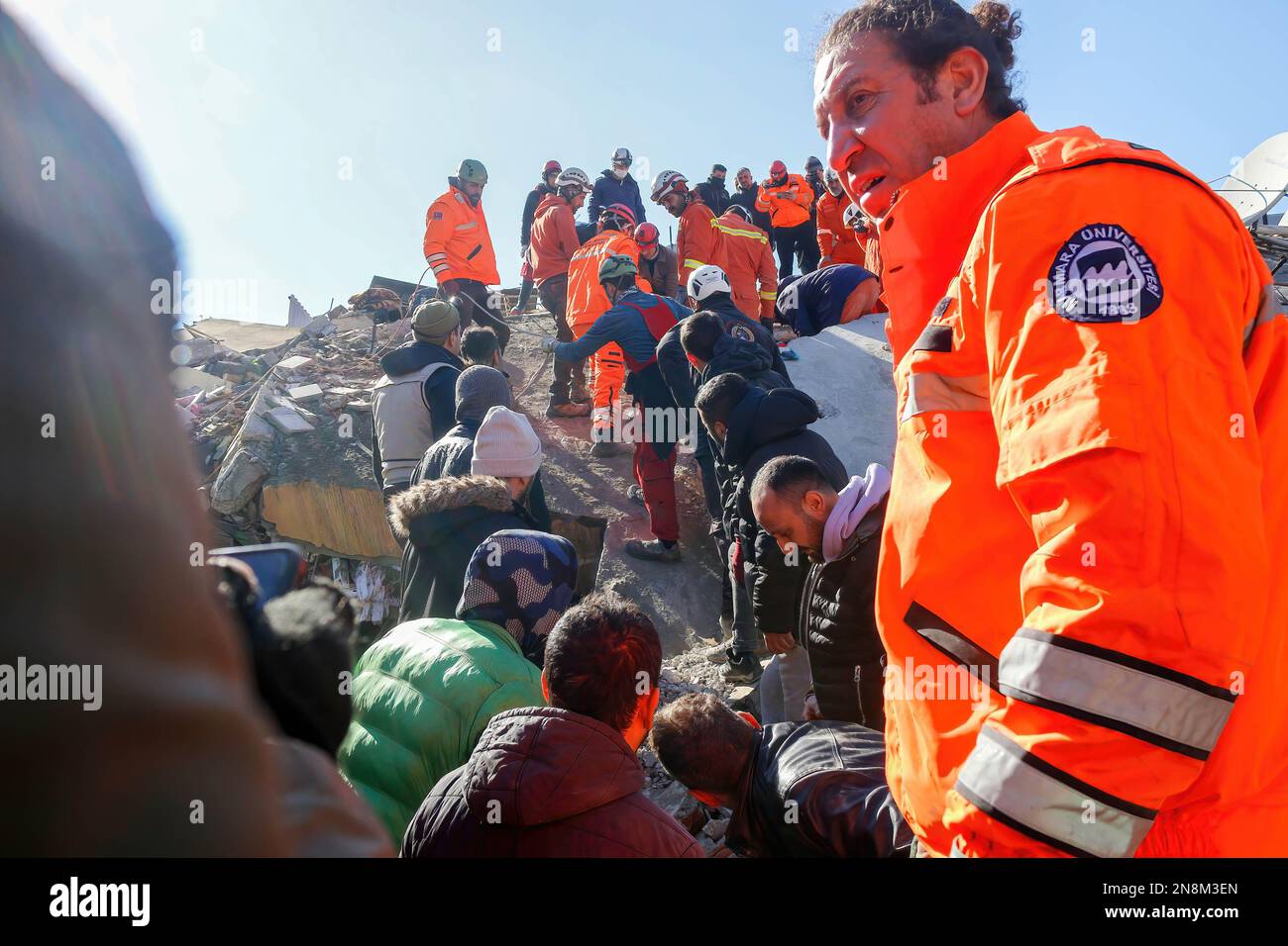 Hatay, Turkey. 08th Feb, 2023. A life-saving corridor was created for ...