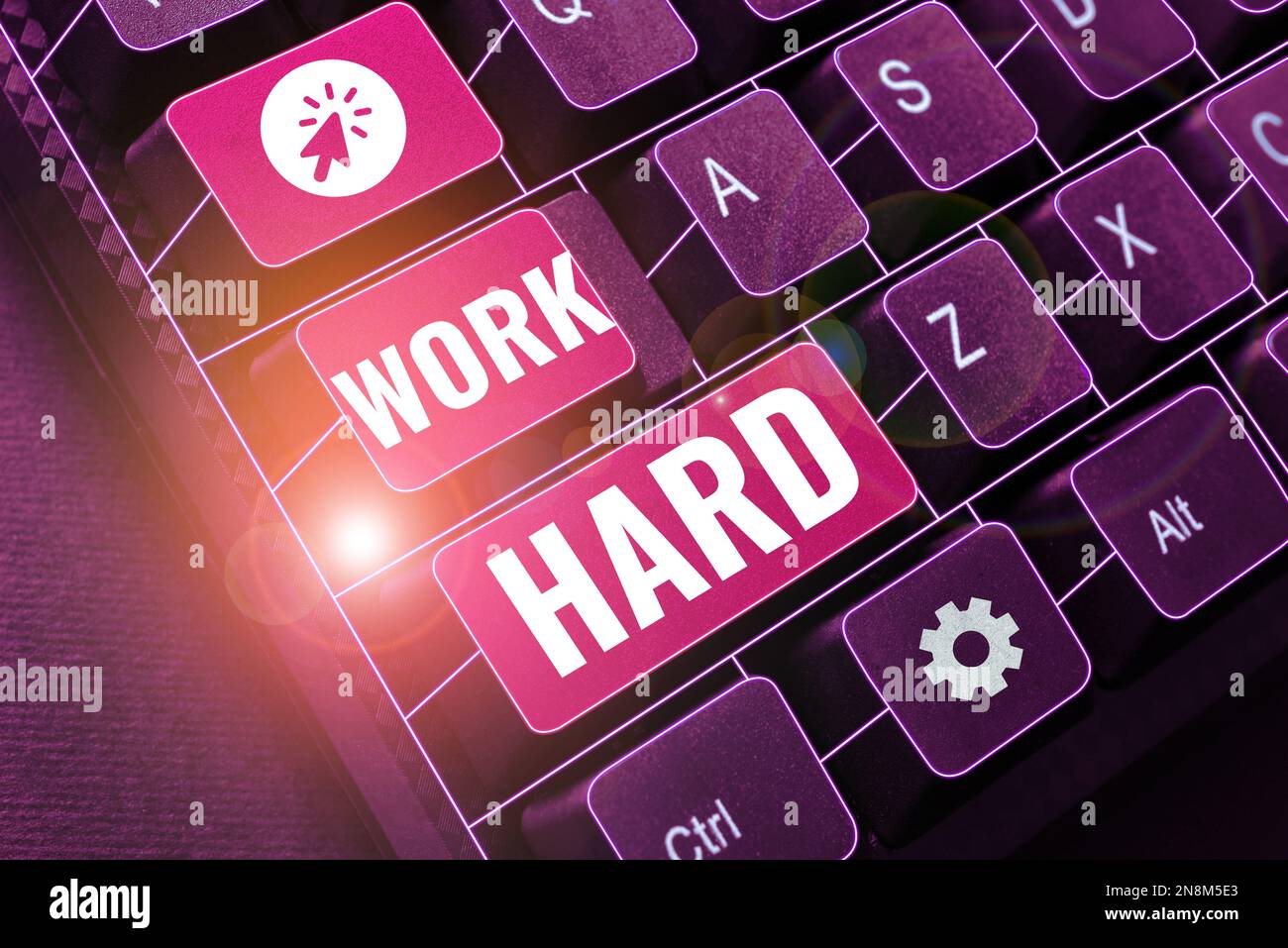 Text showing inspiration Work Hard. Business showcase Laboring that ...