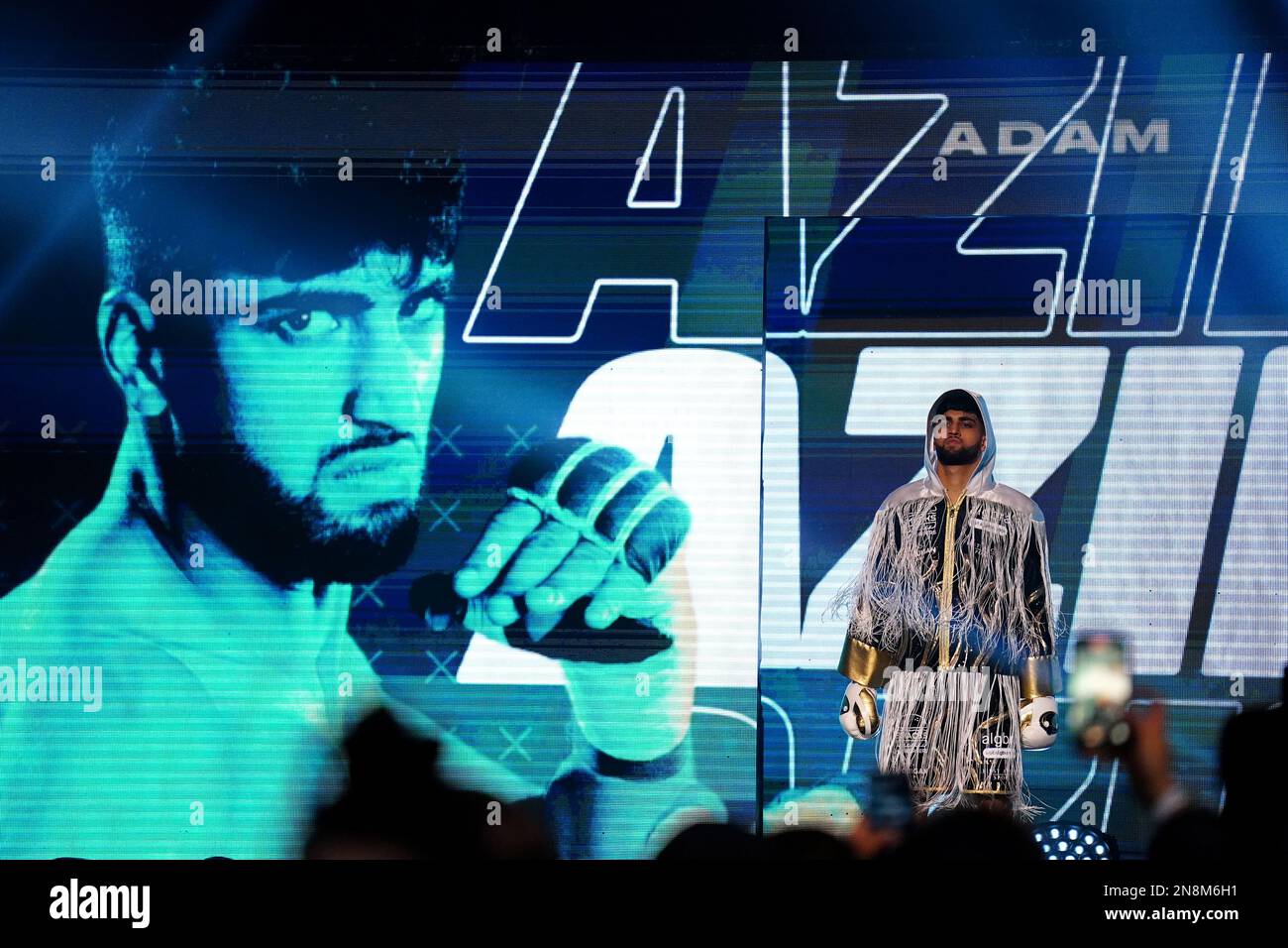 Adam Azim walks out to fight Santos Reyes at the OVO Arena Wembley ...