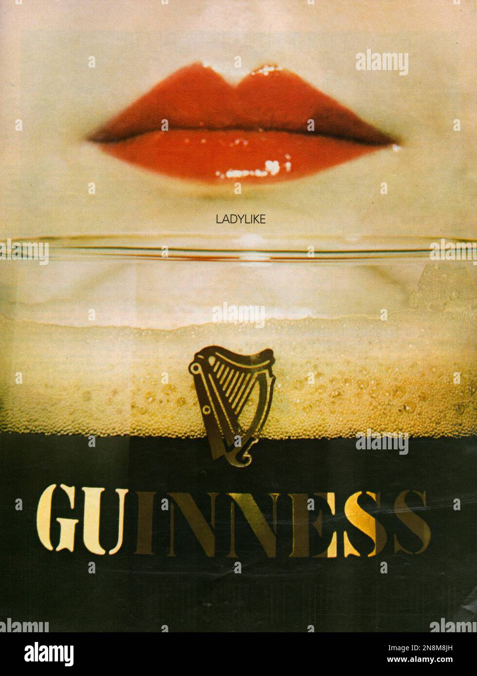 Guinness beer magazine advertisement Guinness beer with red lips advert ...