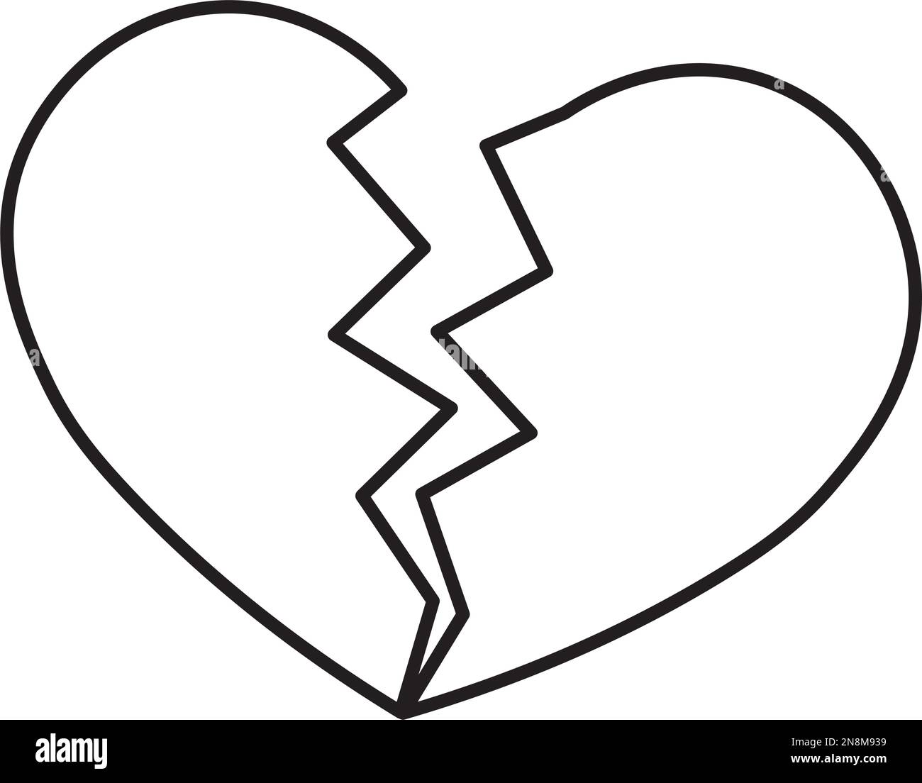 Broken heart icon. Simple flat vector illustration Stock Vector Image ...