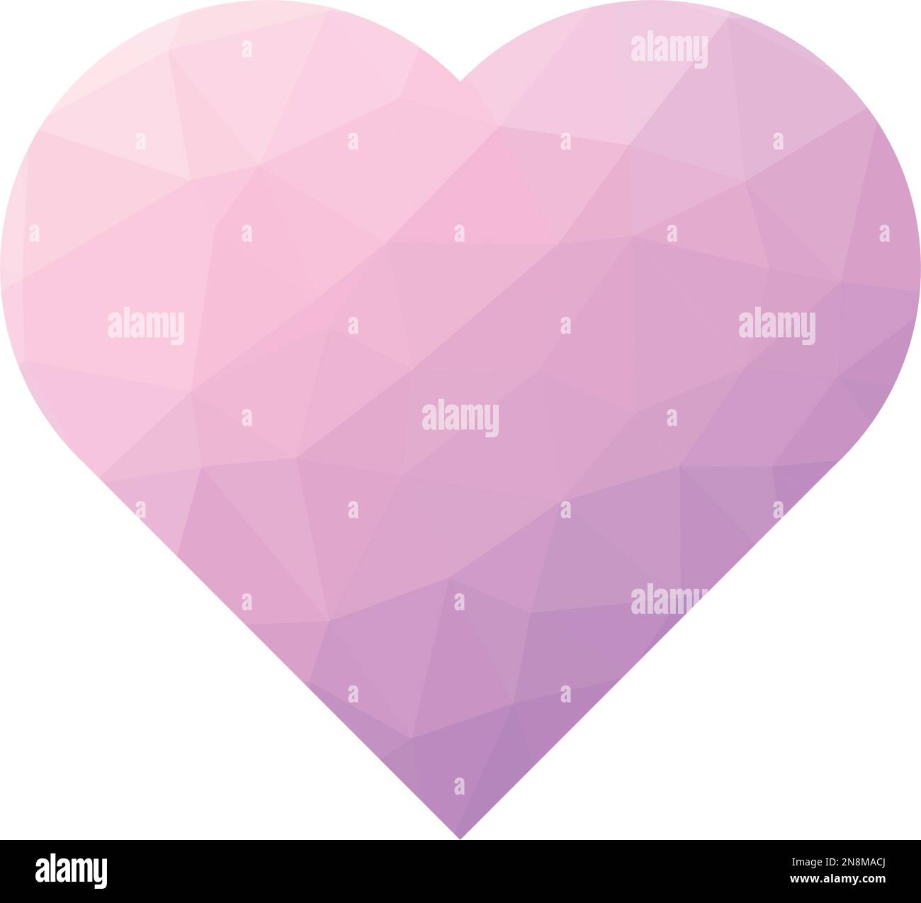 Pink low poly heart. Symbol of love and St Valentines Day. Vector ...