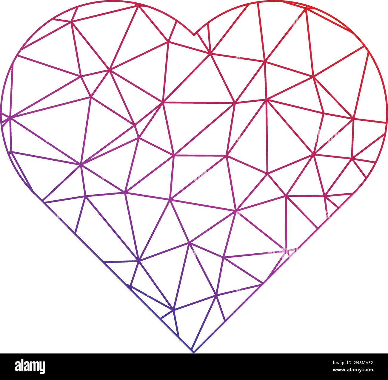 Low poly net heart. Symbol of love and St Valentines Day. Vector ...