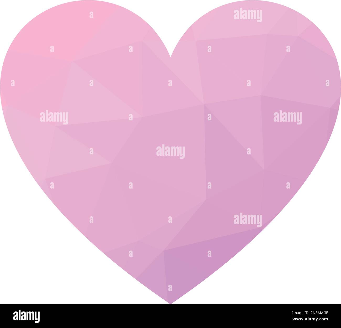 Pink low poly heart. Symbol of love and St Valentines Day. Vector ...