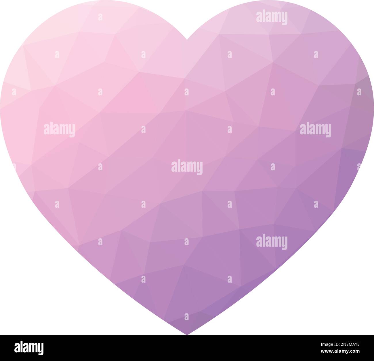 Pink low poly heart. Symbol of love and St Valentines Day. Vector ...