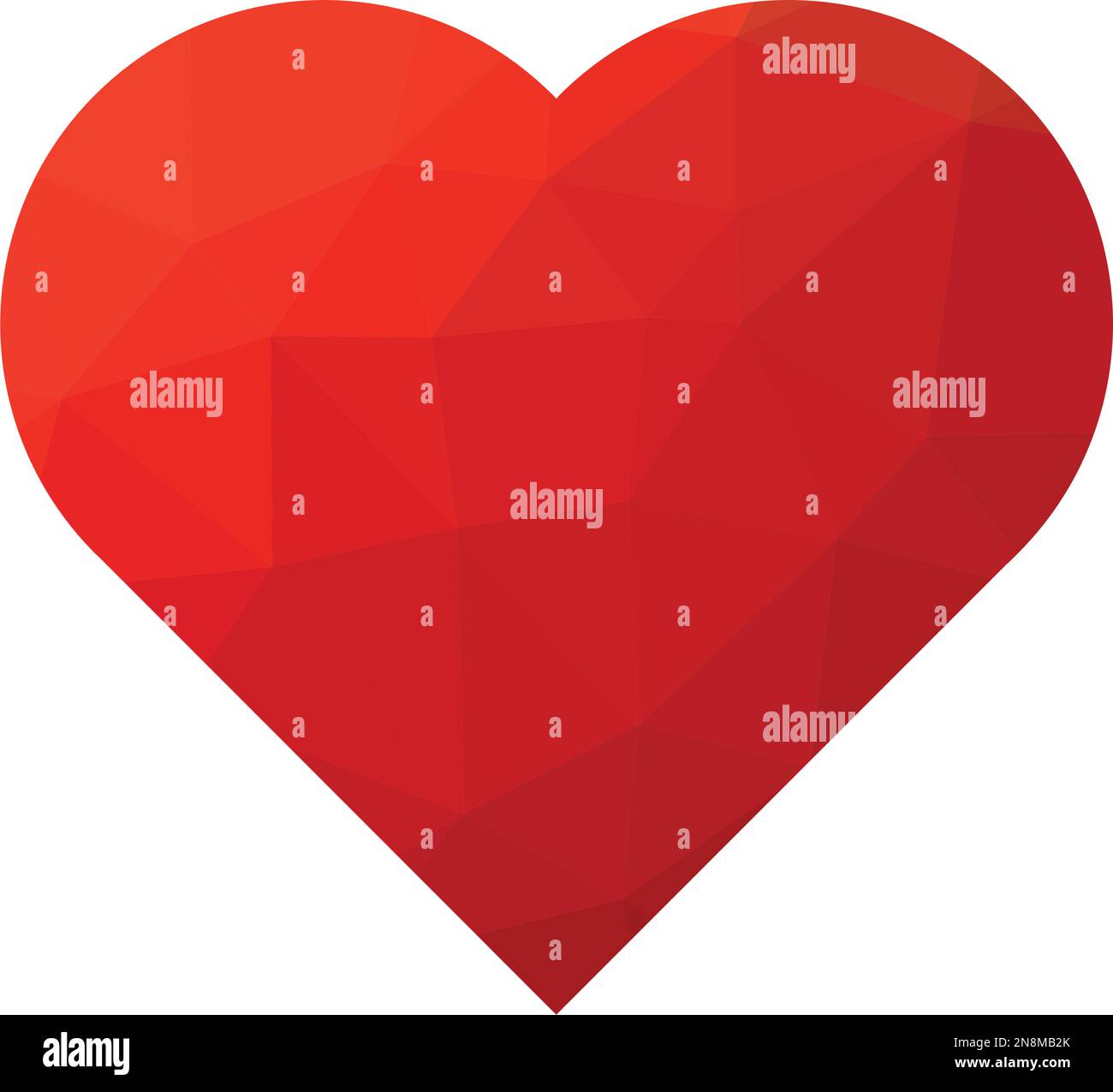 Red low poly heart. Symbol of love and St Valentines Day. Vector illustration Stock Vector Image ...