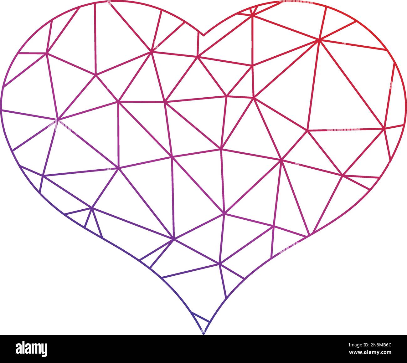 Low poly net heart. Symbol of love and St Valentines Day. Vector ...