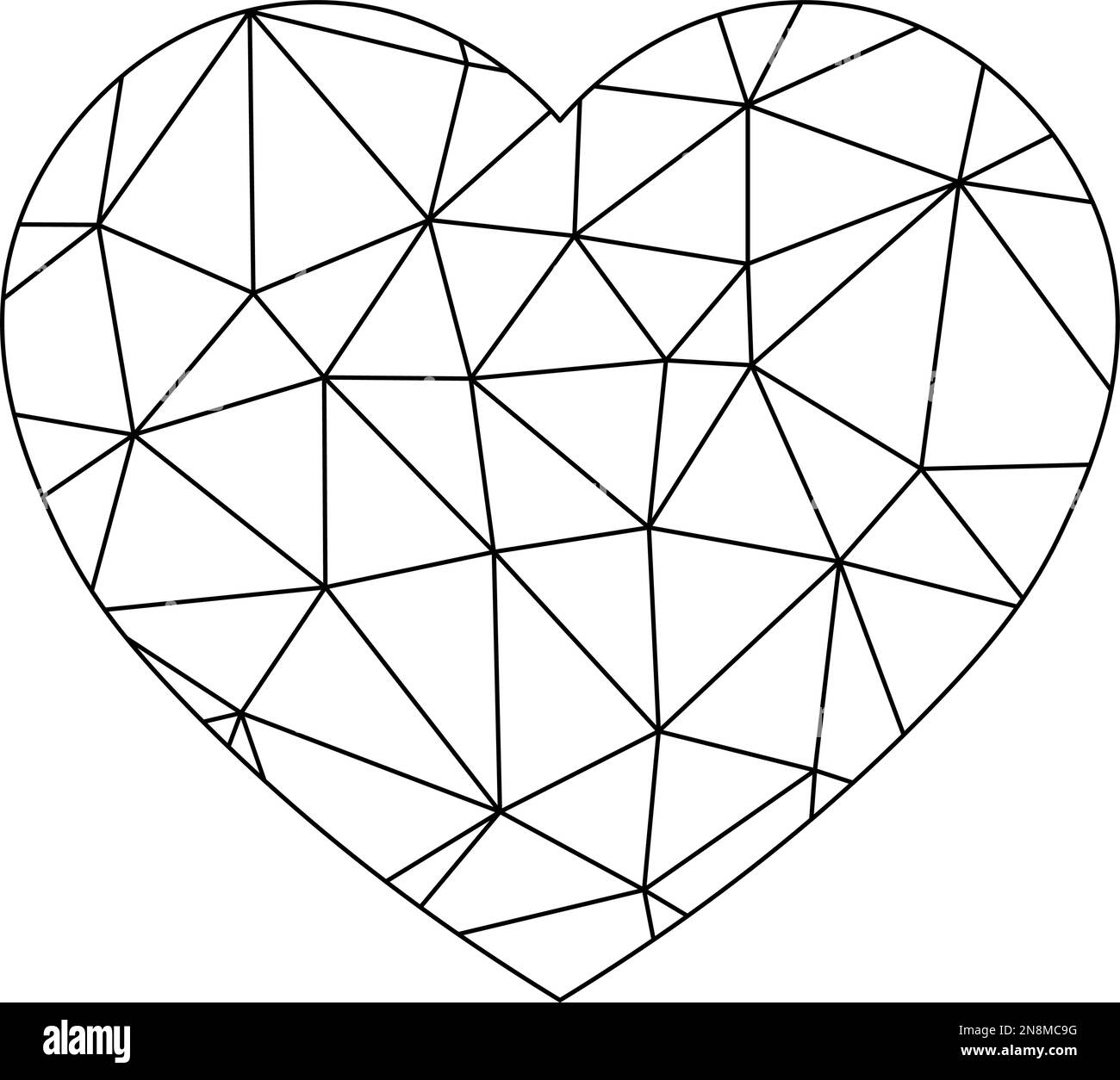 Low poly net heart. Symbol of love and St Valentines Day. Vector ...