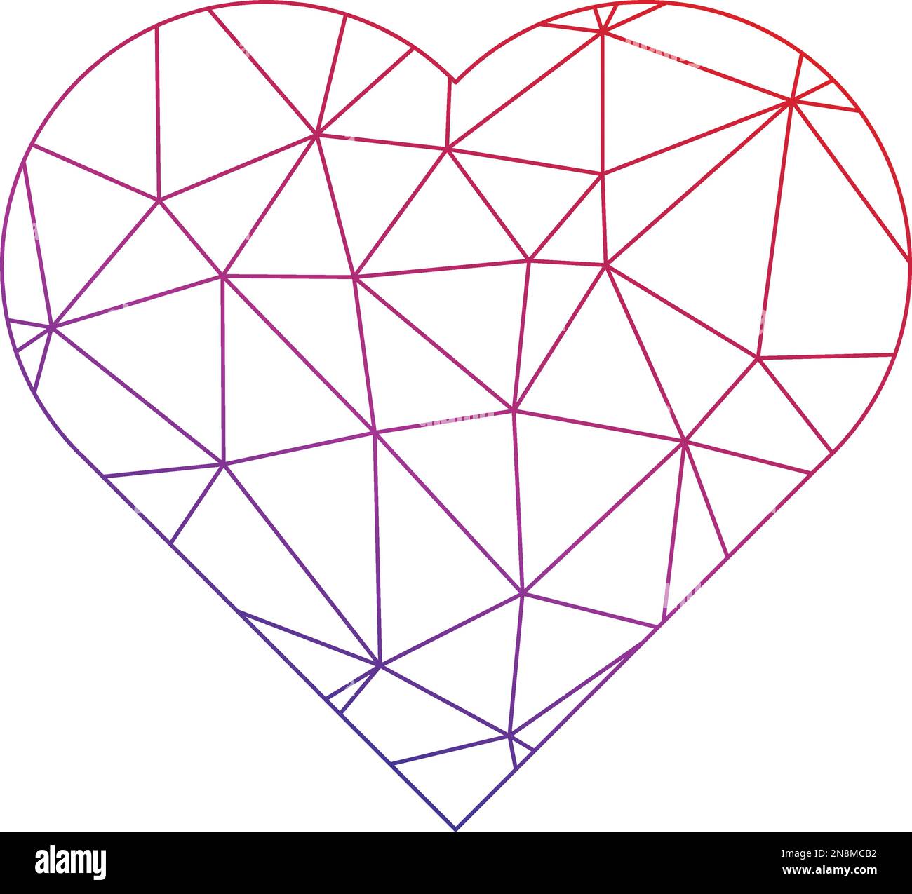 Low poly net heart. Symbol of love and St Valentines Day. Vector ...