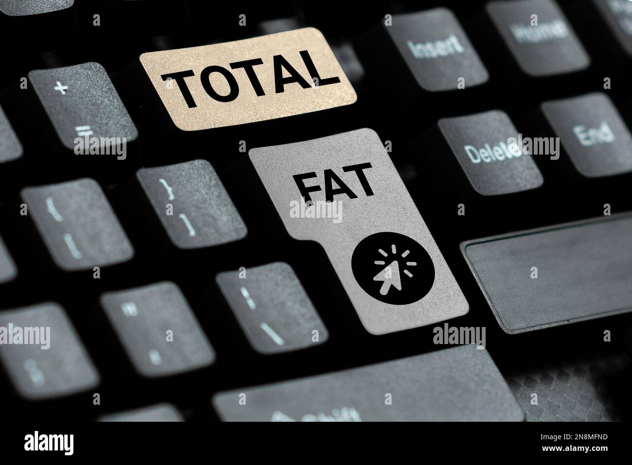 Handwriting text Total Fat. Business approach combined value of the ...