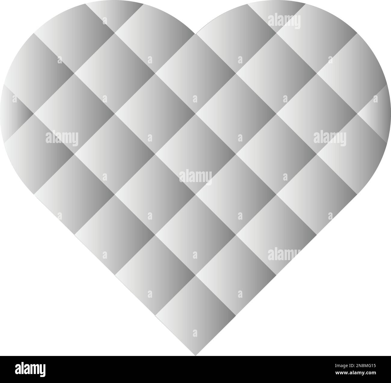 Heart mosaic of square tiles with grey gradients. Love symbol. Vector ...