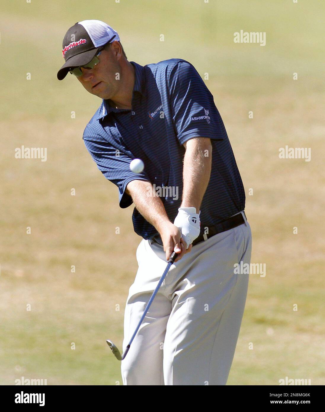 Josh Teater chips up to the eighth green during the third round of the ...