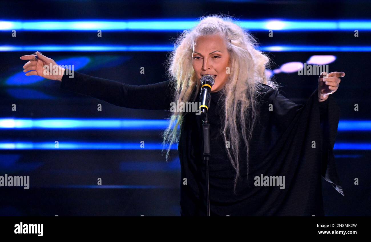 February 12, 2023, SANREMO, ITALIA: Italian singer Anna Oxa performs on ...