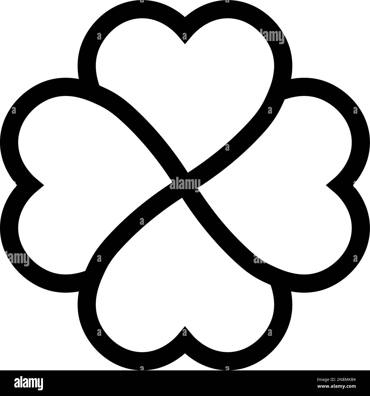 Shamrock symbol. Fourleaf clover black vector outline Stock Vector ...