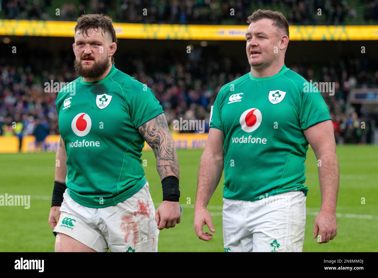 Dublin, Ireland. 11th Feb, 2023. Andrew Porter of Ireland and Dave ...