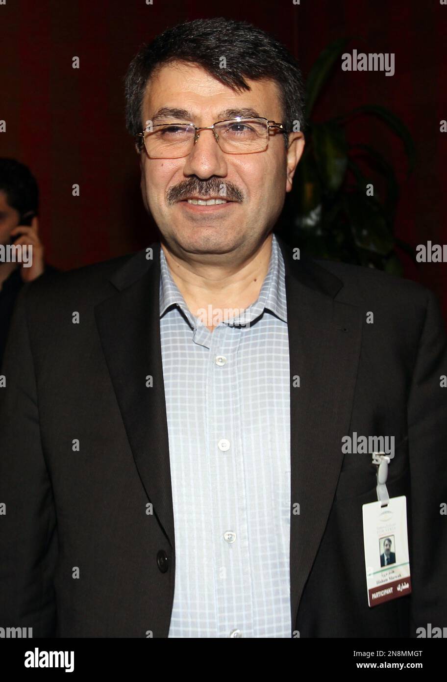 Syrian regime opponent Hisham Marwa attends the Election of the ...