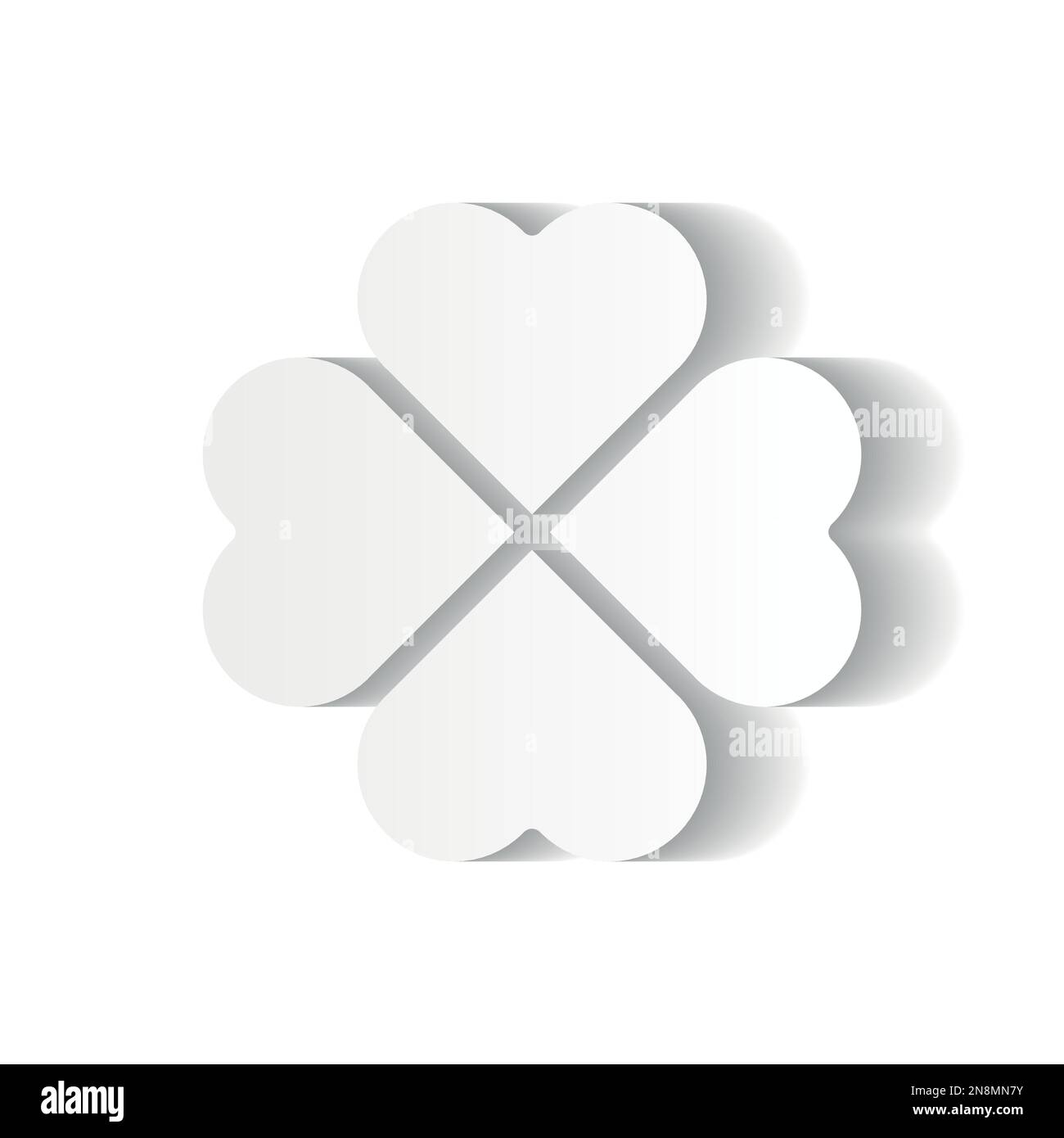 Shamrock - white four leaf clover icon. Good luck theme and Saint ...