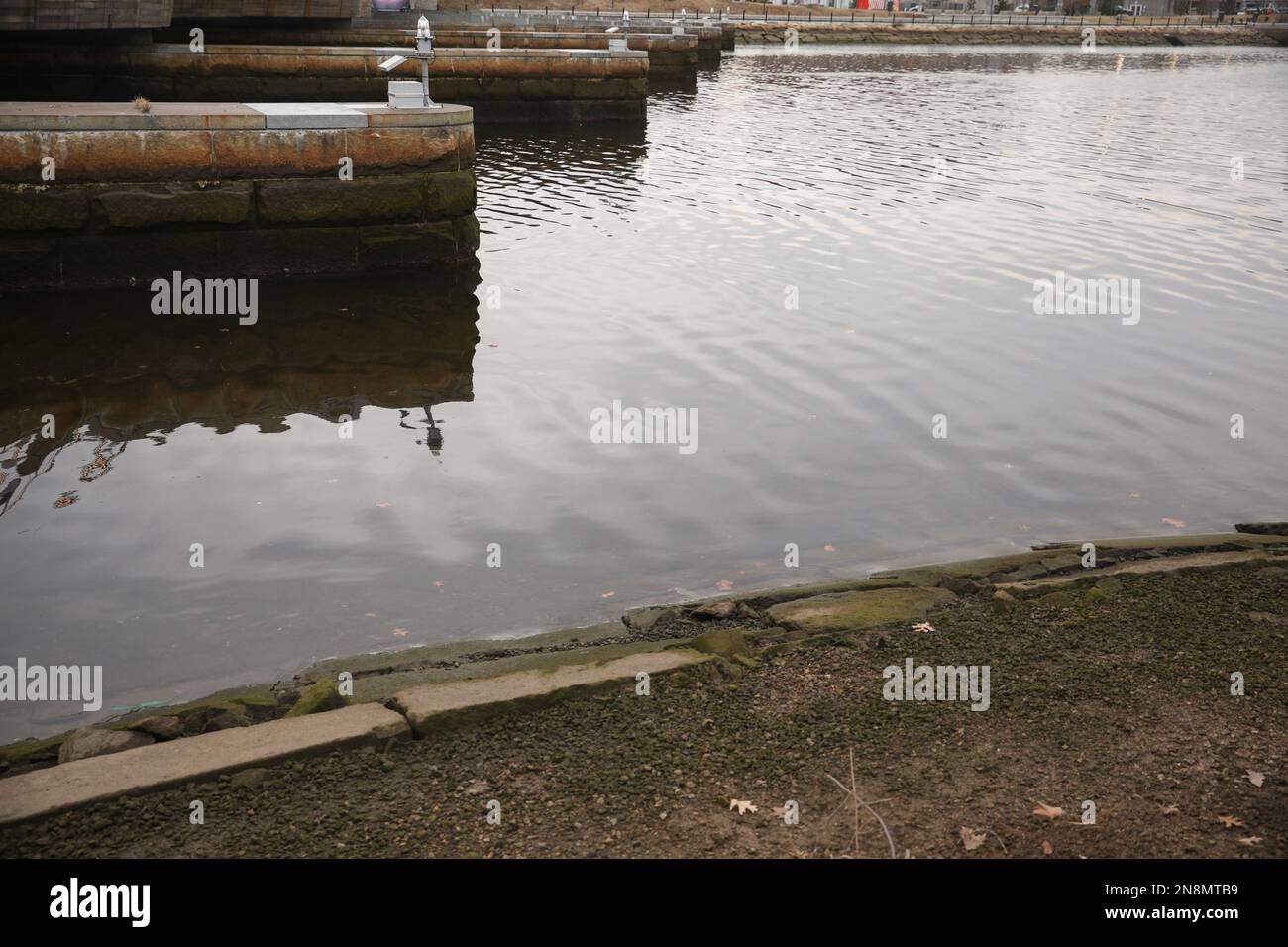 Water reflection on a gloomy day over bridge Stock Photo - Alamy