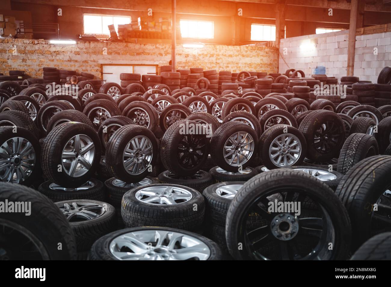 car tires in automobile store Stock Photo - Alamy