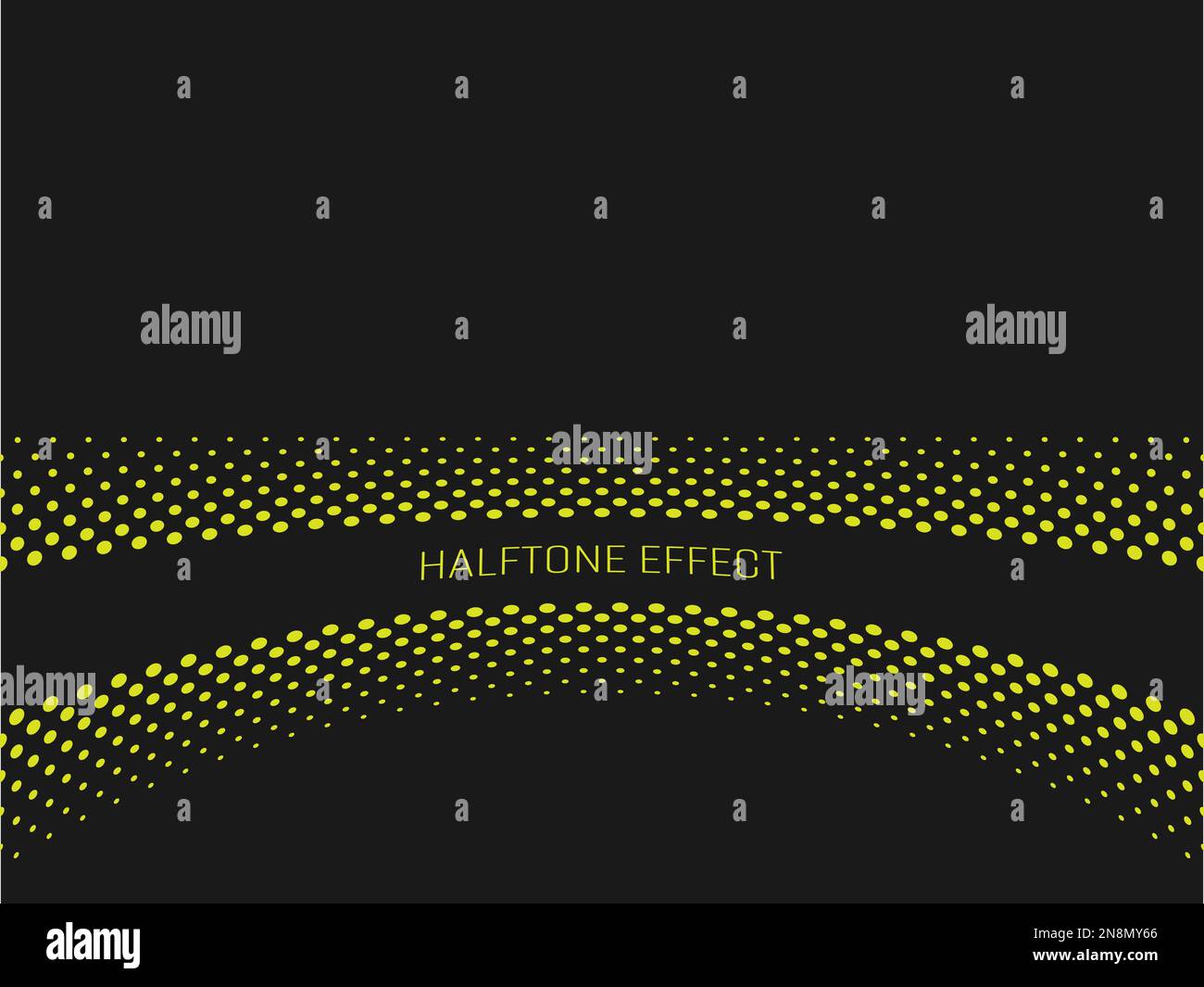 Halftone effect title strip with yellow text on dark grey background ...