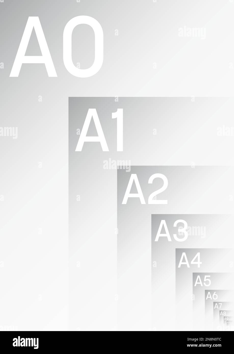 A Series Paper Sizes with labels. Simple flat vector illustration Stock ...