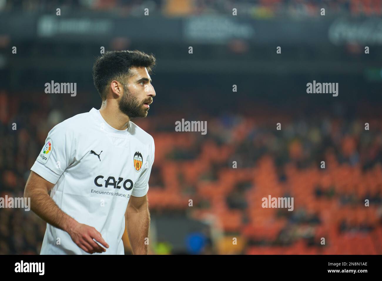 Eray Comert of Valencia CF in action during the J21 Liga Santander at Mestalla stadium (Valencia ...