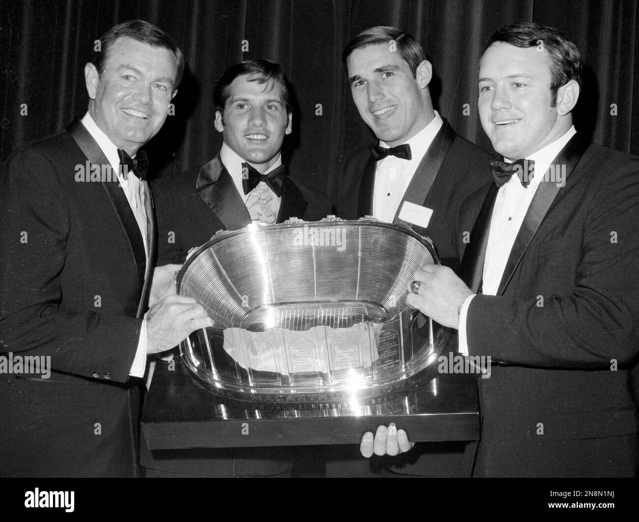 Texas coach Darrell Royal, left, and his Longhorns' tri-captains, from ...